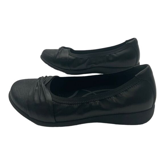 Aravon | Shoes | Aravon Andreaar Ballerina Flat Black Leather Us Womens ...